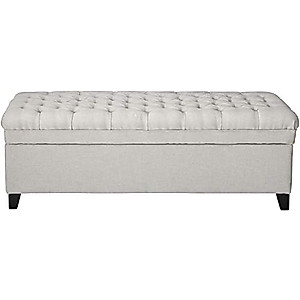 Christopher Knight Home Juliana Fabric Storage Ottoman, Light Gray