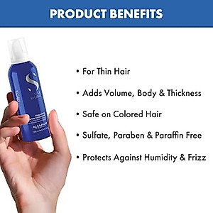 Alfaparf Milano Semi Di Lino Volume Mousse Conditioner for Fine Hair - Anti Frizz Hair Conditioner to Add Volume & Body - Hair Thickening Foam - Sulfate Free & Professional Salon Quality (6.76 Fl Oz)