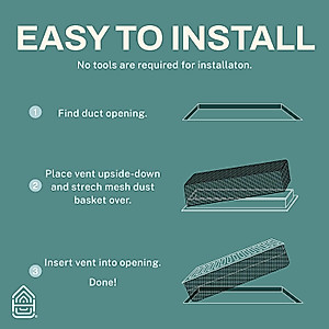 Home Intuition Basketweave Floor Vent Cover 2X12 Inch Floor Register with Mesh Cover Trap Heat and Air Walkable Metal Floor Vent for HVAC Duct, White