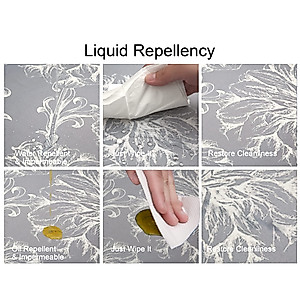 Cosilyt 1/10" Ultra Thin Extra Large 3×5 Feet and 24"×35" Front Door Mat Indoor Entryway Area Rug for Inside Entry, Waterproof Non Slip Washable Rubber Interior Door Mats, Baroque Grey