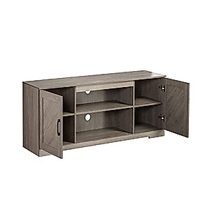 ZINUS Bennett TV Stand for TVs up to 65”, Farmhouse Style Entertainment Center, TV Stand with Storage, Living Room or Bedroom Furniture, Grey