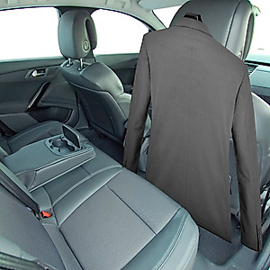 GLAM Wooden car Hanger - Shirt, Suit, Jacket, Coat Hanger for Car Seat Headrest - Premium Solid Wood & Metal - Black