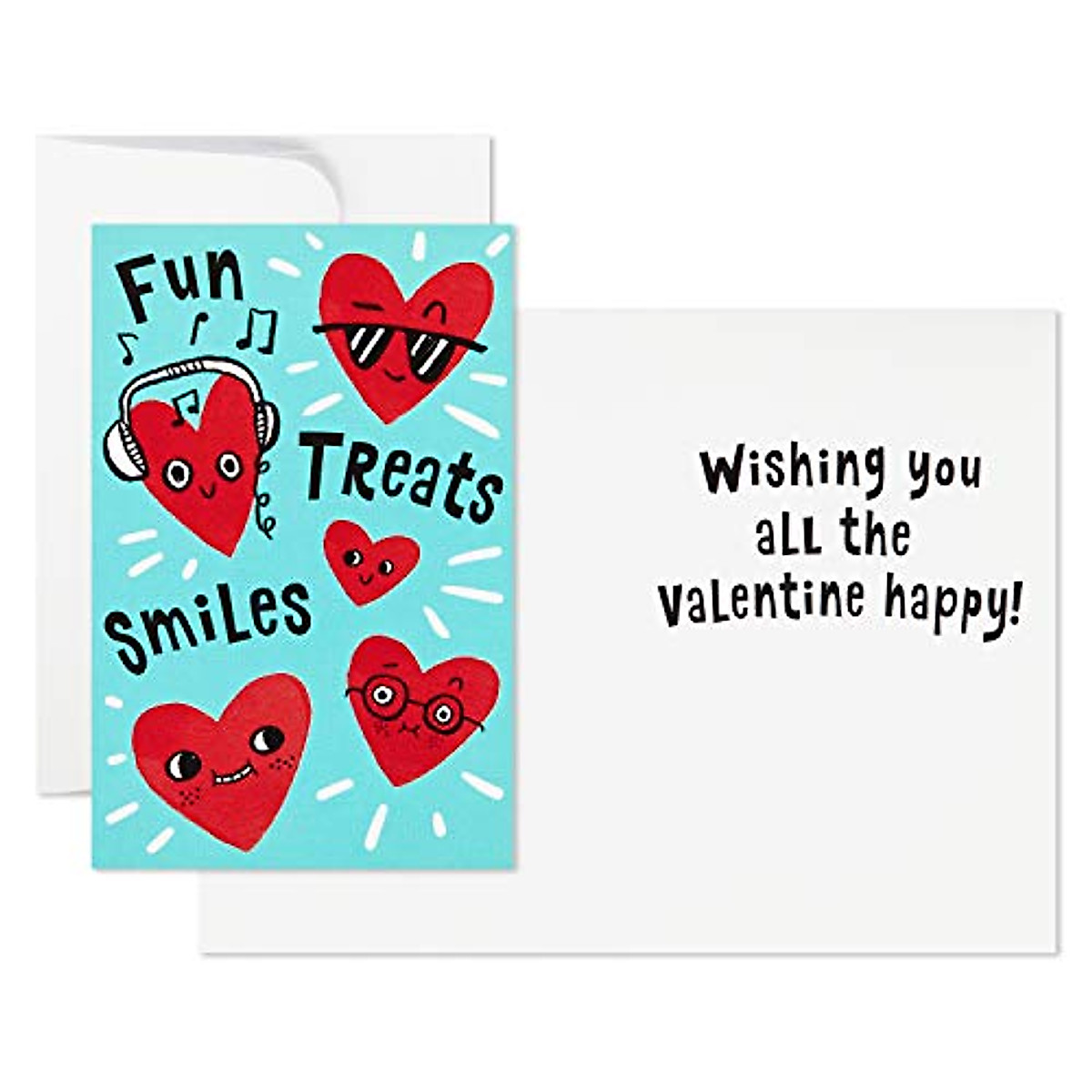 Hallmark Assorted Mini Valentines Day Cards for Kids, Happy Heart Day (24 Valentine's Day Cards with Envelopes, 2.25" x 3.5")