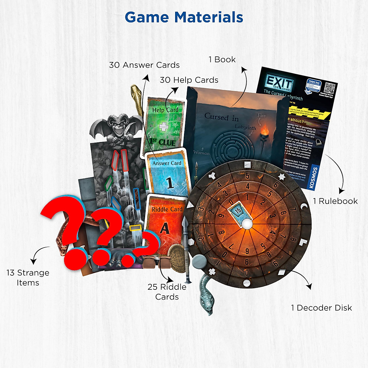 EXIT: The Cursed Labyrinth | Exit: The Game - A Kosmos Game | Family-Friendly, Card-Based at-Home Escape Room Experience for 1 to 4 Players, Ages 10+