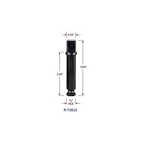 Rauckman Utility Product Impact Adapter - 1/2" Square Extension, 7/16" Hex Size - For 1/2" Drive Impact Sockets & Socket Sets - Built Tough With High Strength Alloy Steel