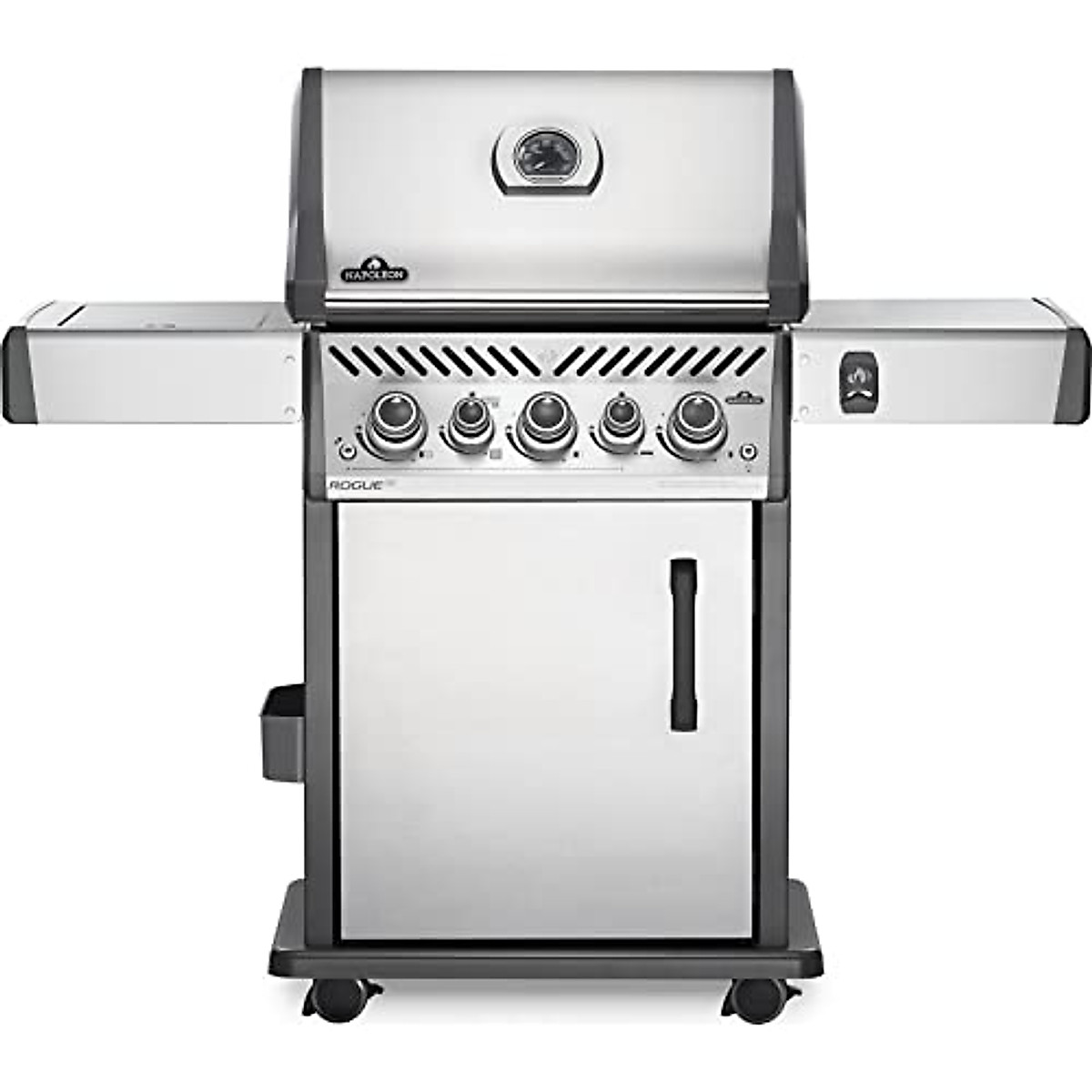 Napoleon Rogue SE 425 BBQ Grill, Stainless Steel, Propane - RSE425RSIBPSS-1 - With Three Main Burners, Infrared Rear And Side Burner, Barbecue Gas Cart, Folding Side Shelves