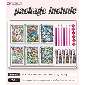 FFPTBNYX 6 Pack Full Drill Diamond Painting Kits for Adults&Beginners 5D DIY 6PCS Diamond Art Kits Paint with Round Diamonds and Gems for Home Wall Decor Gifts(11.8''x15.7'')