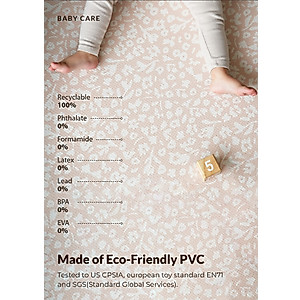 Baby Care Play Mat (Medium, Hygge - Bloom & Entry) 73’’ x 49’’ Original One-Piece Reversible Rollable Waterproof Play Mat for Infants, Babies, Toddler, and Kids