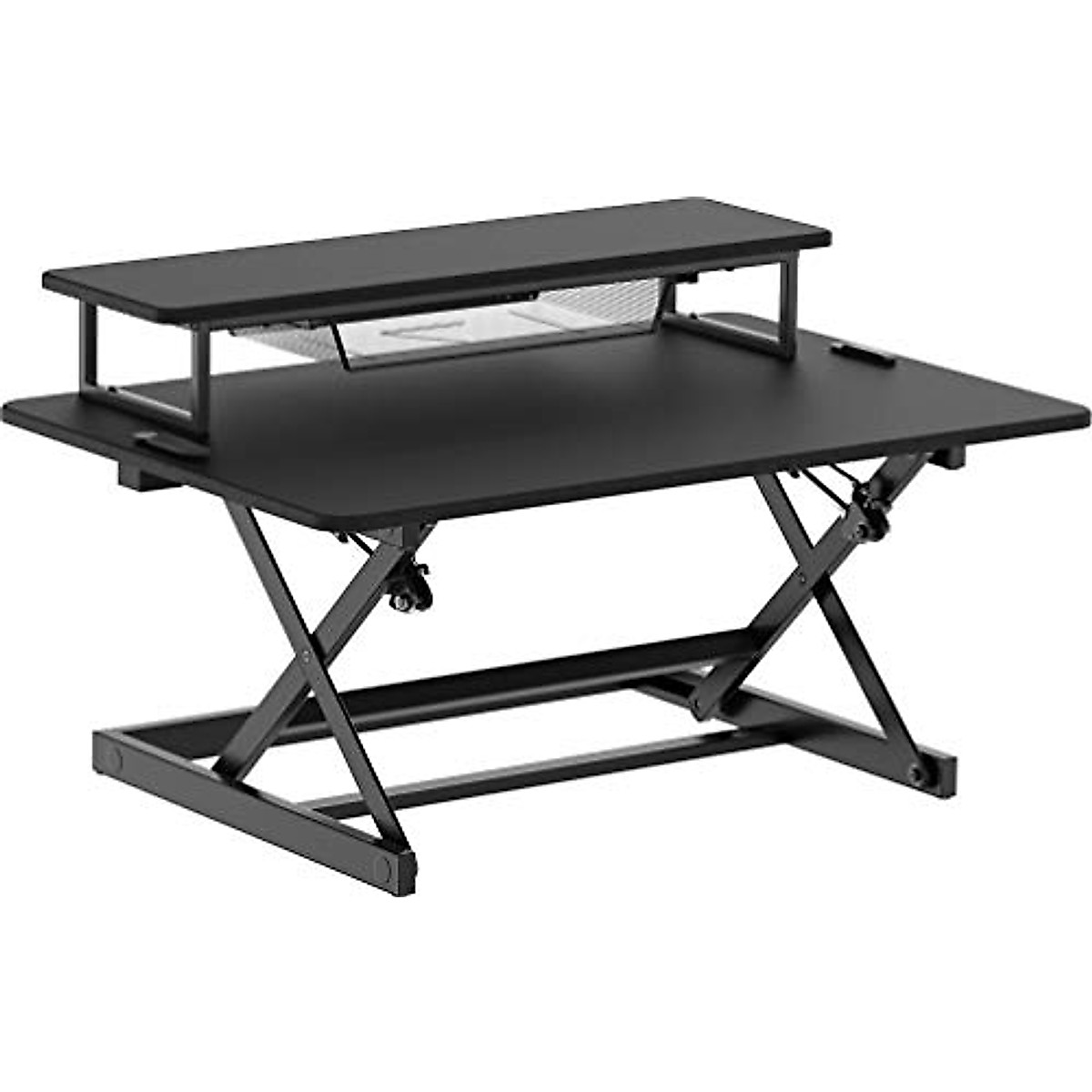 SHW 36-Inch Height Adjustable Standing Desk Sit to Stand Riser Converter Workstation, Black