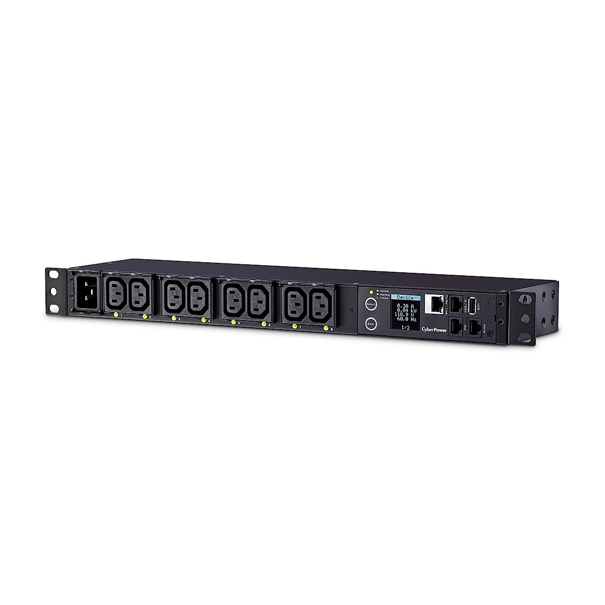 CyberPower PDU81005 Switched Metered-By-Outlet PDU, 100-240V/20A, 8 Outlets, 1U Rackmount