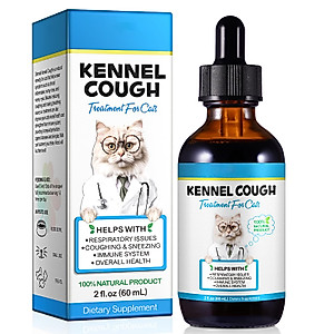 Kennel Cough for Cats, Kennel Cough Herbal Drops, Cats Cough Reliel Liquid Drop for Cats Allergy Relief, Soothes Cats Cough, Pet Health Supplies for Cat Cough Care, Chicken Flavor - 1 Pack / 2 Fl oz