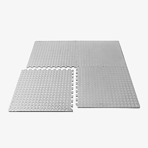 Velotas 1/2 Inch Interlocking EVA Foam Personal Fitness Mat, Diamond Plate Exercise Mats for Indoor Workout, 24 in x 24 in