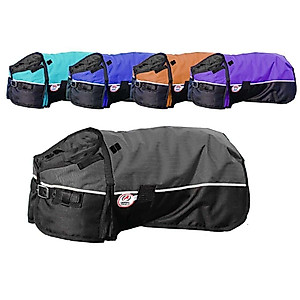 Derby Originals Horse Tough 600D Ripstop Waterproof Reflective Winter Dog Coat 150g Medium Weight, Black, 17.5"