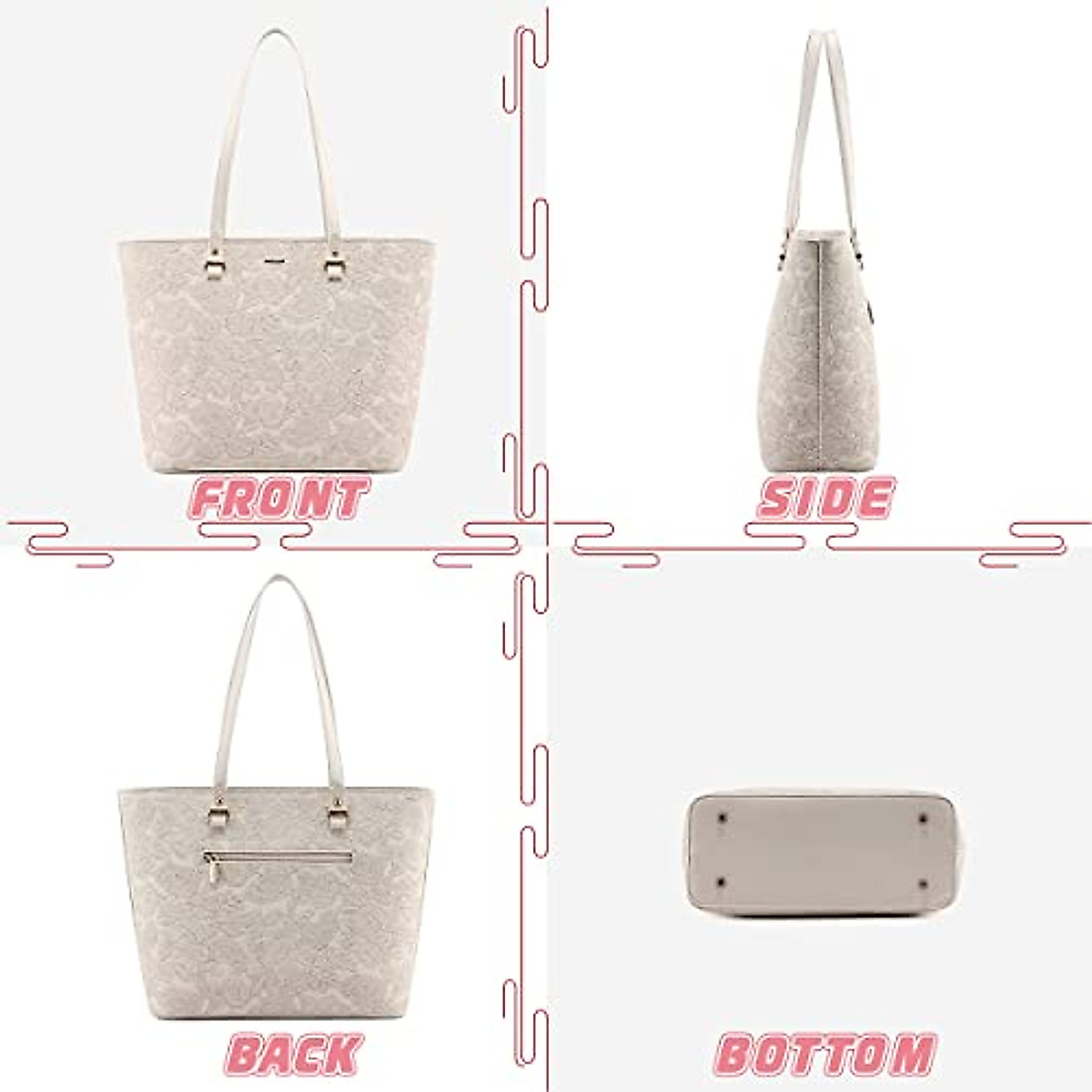 Handbags for Women Shoulder Bags Tote Satchel Hobo 3pcs Purse Set