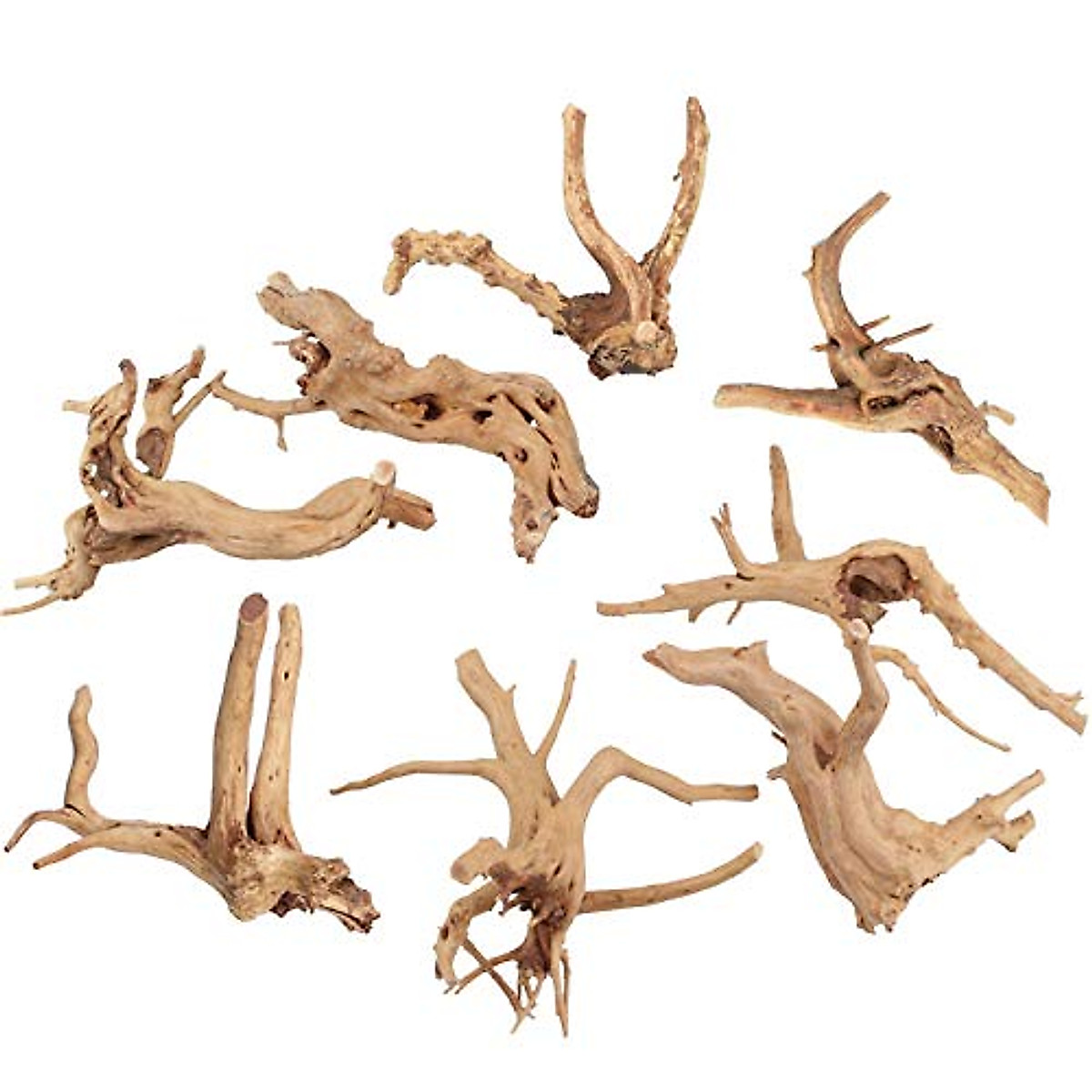 SERJOOC 6Pcs Aquarium Driftwood Spider Wood Ornament for Fish Tank Natural Branches Decorations (4in-6in)