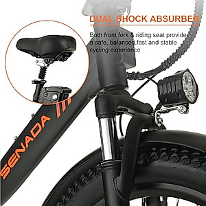 SENADA 20 x 3.0 Fat Tire Folding Electric Bicycle, 750W Peak Foldable Electric Bike 25MPH 62Miles Range, Colorful Display & 7-Speed with Rear Seat Cushion