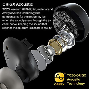 TOZO A1 Mini Wireless Earbuds Bluetooth 5.3 Black & TOZO S2 44mm 2023 Smart Watch Alexa Built-in Fitness Tracker Black