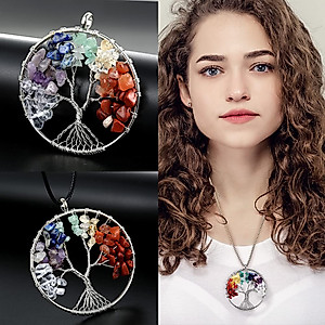 9 PCS Evil Eye Necklace Pendant for Women MenCrystal Heart Tree of Life lucky Stone Necklace Jewelry Set