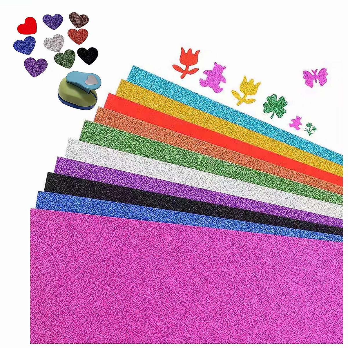 Hysiwen 20 Sheets White Glitter Cardstock, 250gsm/92lb A4 Sparkly Paper for Making Cards, Invitations, Paper Crafts, Party Decoration