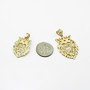 Hip-Hop Jewelry by LA BLINGZ 10K Yellow Gold Lion King DC Pendant (S/L) (Small (1.25"))
