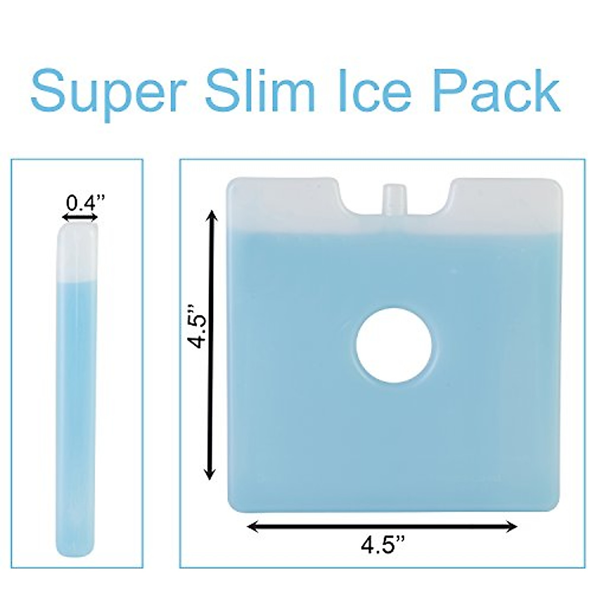 Chillerz Cool Coolers - Best Ice Pack for Lunch Box - Ultra Slim and Lightweight Reusable Ice Pack - Long-Lasting Gel Ice Packs - Makes Your Food Stay Fresh, Cold and Tasty | Set of 4
