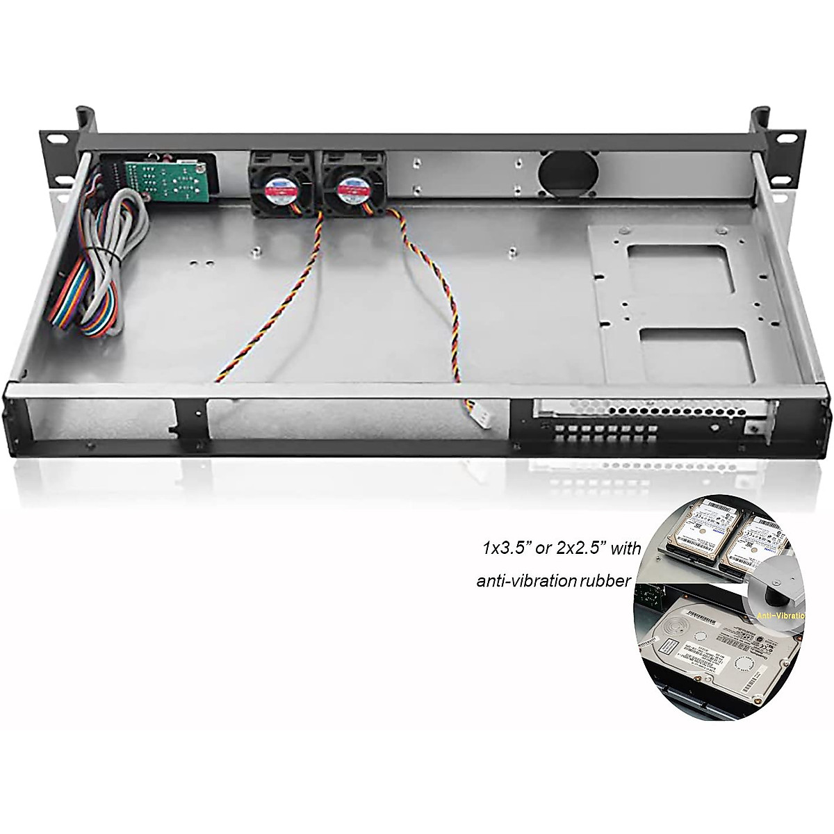 RackChoice 1U Rackmount Server Chassis 9.84" Depth Support Mini-itx M/B only