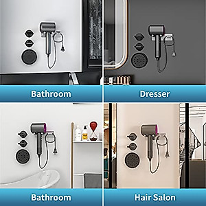 BANJEKT Hair Dryer Stand for Dyson Supersonic Hair Dryer, SUS304 Dyson Hair Dryer Wall Mount, Punch- Free Dyson Hair Dryer Holder Dyson Hair (Silver)