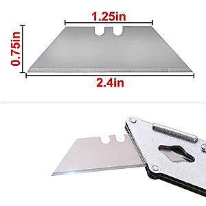 Box Cutter Blades 30 Pack Utility Knife Blades SK5 Steel Heavy Duty Razor Blades Replacement for with Storage Box for Roofing Cardboard Carpet Various Materials