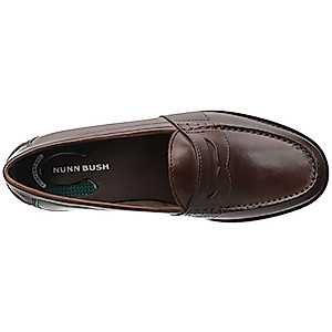 Nunn Bush Men's Noah Penny Loafer Dress Casual Slip On Shoe, Brown, 11 Wide