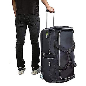 Ecogear 28" Travel Dance Duffel,Dance Costume Rack Duffle Carry-On Rolling Luggage with Large Rolling Duffel Bag, In-Line Wheel Garment Rack