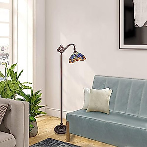 Radiance Goods Dragonfly-Style 1-Light Dark Bronze Finish Reading Floor Lamp 11" Shade