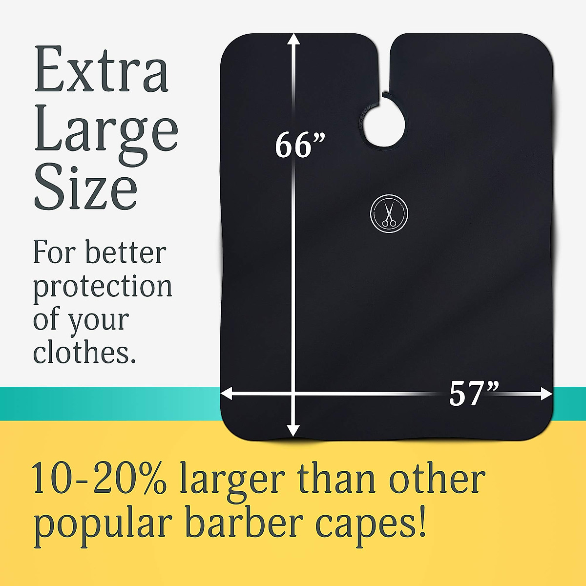 Lilexo Barber Cape - Professional Large Salon Hair Cutting Cape for Men with Snap Closure, 66" x57” Water Resistant Unisex Adults Black Hair Stylist Gown for Haircut Hairdresser Styling