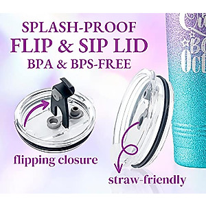 Onebttl Birthday Gifts for Women, Happy Birthday Tumbler for Her, Friends, 20 oz Insulated Cup with Funny Socks, Glitter Purple, Queens are Born in October