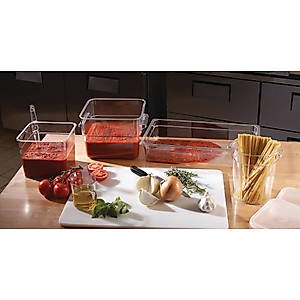Camsquare Food Container, 6 Qt, 8-3/8'' X 8-3/8'' X 7-1/4'', Clear, Orange Graduation, (6 Pieces/Unit)