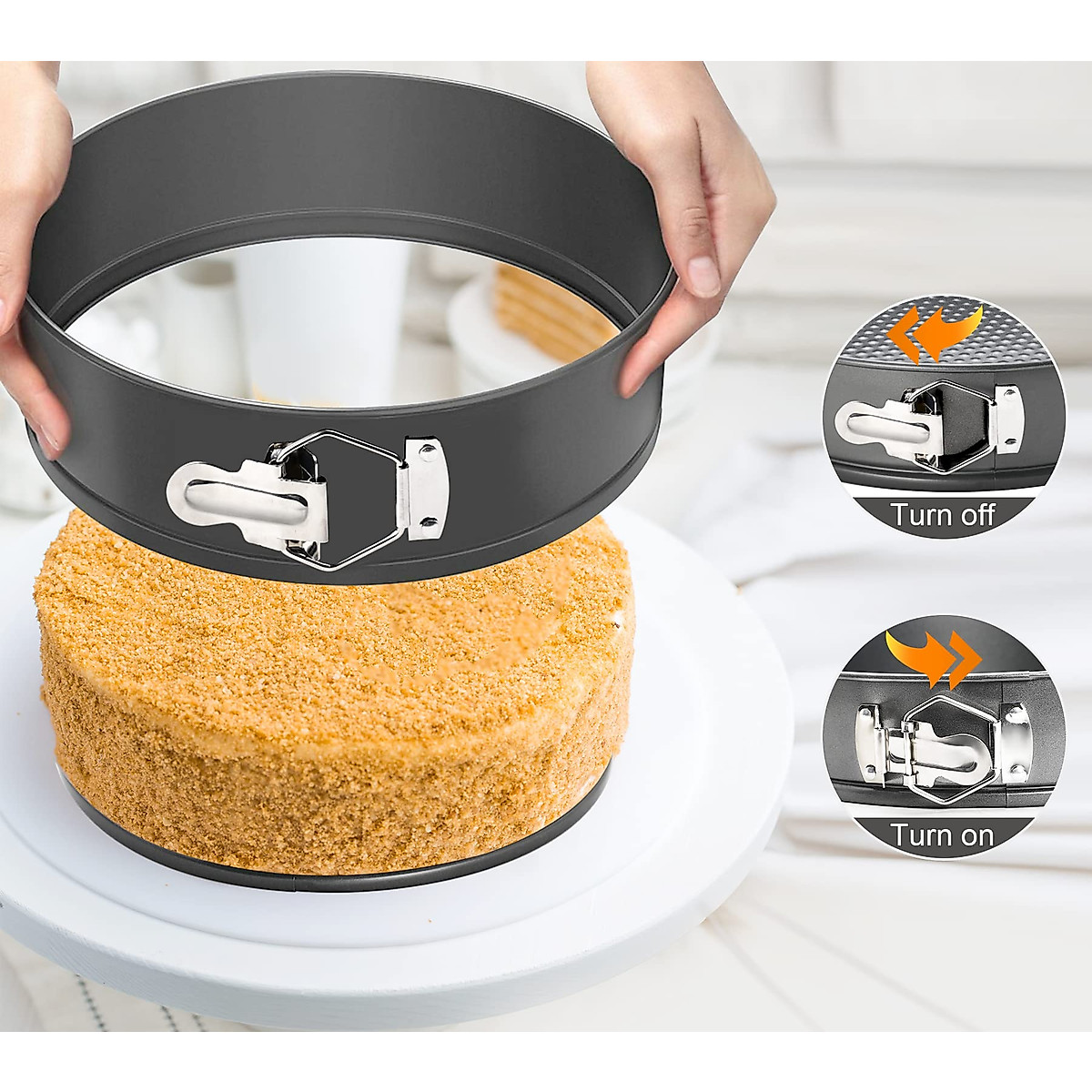 Webake Springform Pan 12 Inch, Nonstick Cheesecake Pan with Removable Bottom Large Cake Tin Baking Mold for Christmas Birthday Baby Shower