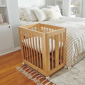 Babyletto Muslin Baby Bassinet Sheets for Girls & Boys - GOTS Certified Breathable Organic Cotton Bassinet Cover - Baby Boy Bassinet Sheets Rectangle - 360° Fitted Bedside Bassinet Sheets, White