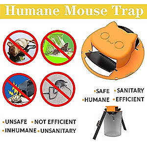 CATIIOR 5 Gallon Bucket Lid Mouse/Rat Trap Indoor/Outdoors Mouse Trap Automatically Reset Door Style, Rat Traps Outdoors Indoor House Chipmunk Trap, YELLOW (MC700LL/A)