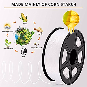SUNLU PLA 3D Printer Filament, PLA Filament 1.75 mm Dimensional Accuracy +/- 0.02 mm, 1 KG Spool, PLA White+Grey