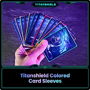 TitanShield (150 Sleeves, Black Compatible with Standard Sized Board Games, MTG Magic The Gathering, Pokemon, Lorcana and Trading Cards 2.5" x 3.5" 66x91mm