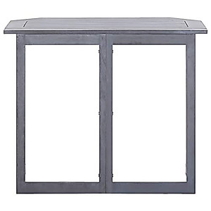 YUUIKLLE Folding Balcony Table，Wood Garden Table, Outdoor Side Table Indoor Outdoor ，for Patio, Balcony or Living Spaces, Kitchen,Garden，35.4"x19.7"x29.1" Solid Acacia Wood