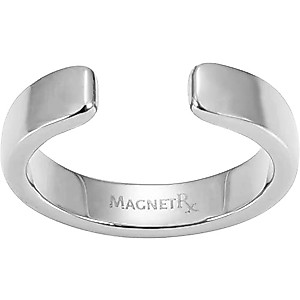 MagnetRX® Magnetic Ring Women - Elegant Crystal Ring - Magnet Rings Women (Silver | Ring Size: 8)