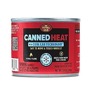Royal Oak Canned Heat 12 Pack 6 Hour Fuel, Easy Open, Resealable, Non-Drip, for Food, Chafing Dishes, Buffet Burners, Parties, Weddings, BBQs, Small, Red