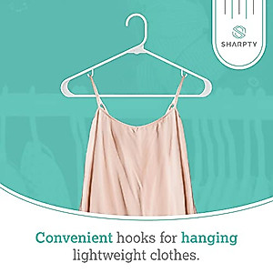 Sharpty Plastic Hangers Clothes Hangers for Clothing, Closet, Coats & Shirts - Durable, Thick, Tough & Space Saving - for Everyday Standard Use, Room Essentials & Basics - 60 Pack - Color