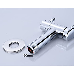 AIDE Wall Mounted Cold Water Sink Faucet, Single Handle Brass Tap for Kitchen Garden Outdoor Laundry Sink with Stainless Steel Tube, Chromed, 9 Inch