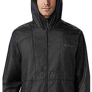 Columbia mens Flashback Windbreaker Jacket, Water Resistant Jacket, Black, Medium US