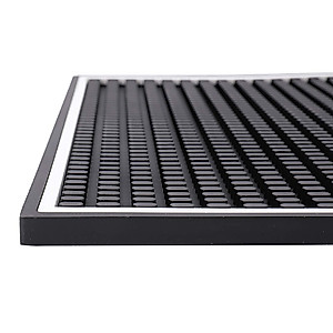 Jucoan 2 Pack Bar Mat, 12 x 6 x 0.4 Inch Thicken Rubber Bar Service Mat, Heavy Duty Anti-Slip Countertop Drink Spill Mats for Coffee Shops, Bar, Home and Hotel