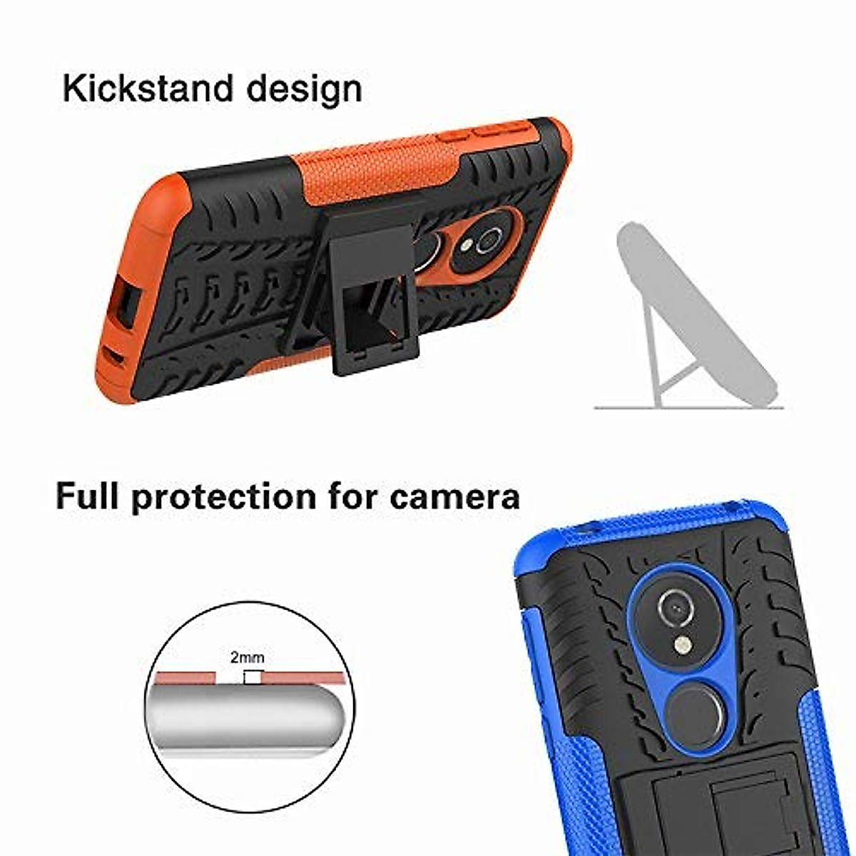 ISADENSER Phone Case for Redmi Note 9, Redmi Note 9 Cover Redmi Note 9 Slim Case Heavy Duty with Kickstand Dual Layer Drop Protection Shockproof Hard Phone Case for Redmi Note 9 Hyun Orange