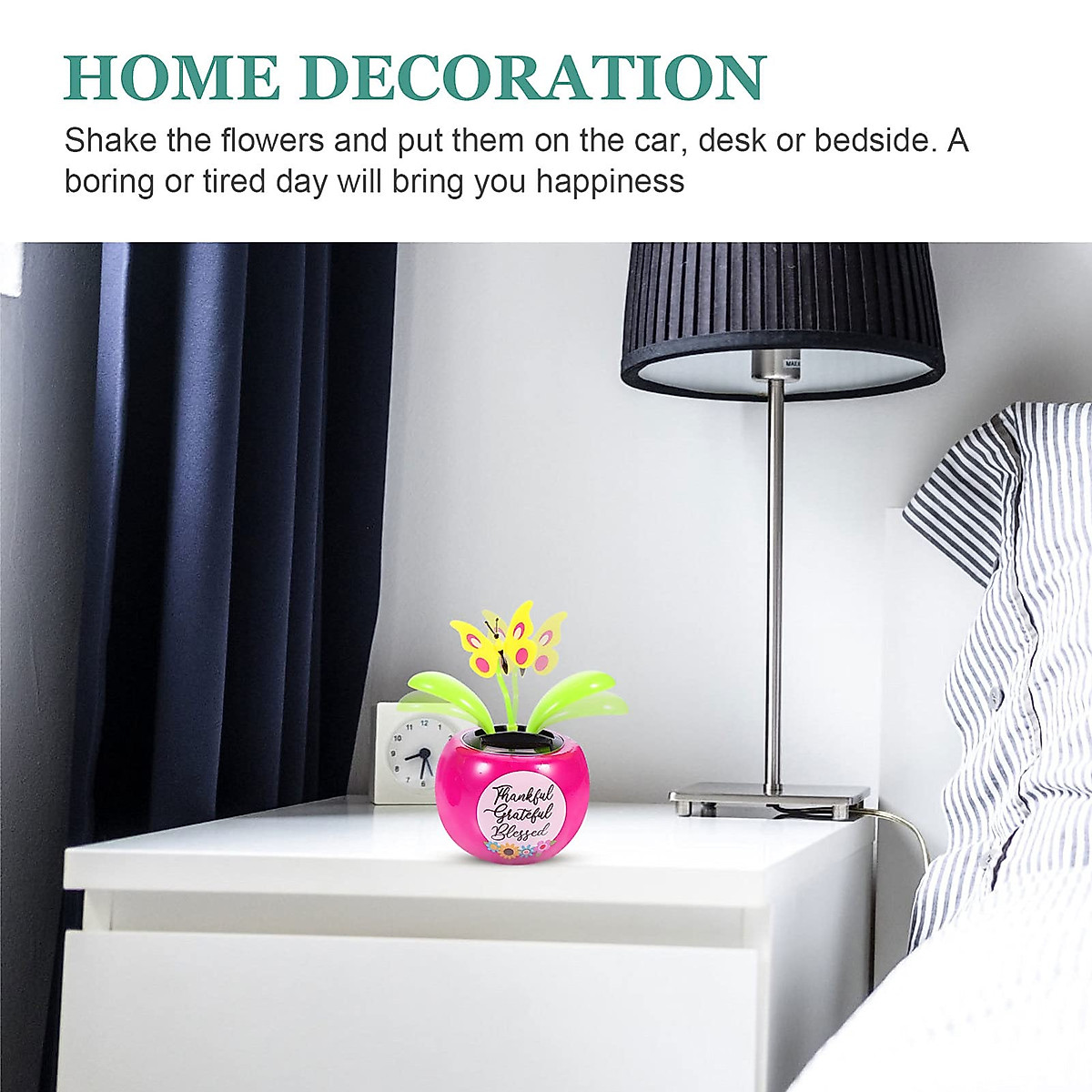 BESPORTBLE 2pcs Solar Dashboard Butterfly Dancing Bobblehead Butterflies Figurine Car Dash Shaking Action Figure Auto Vehicle Dash Decoration