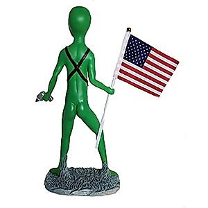 Funny Guy Mugs Alien and A Gnome Statue - Indoor or Outdoor Garden Gnome Sculpture for Patio, Yard or Lawn