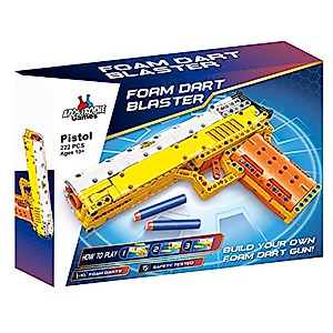 Apostrophe Games Foam Dart Blaster Toy Gun Building Block Set (222 Pieces) Build and Shoot Foam Darts